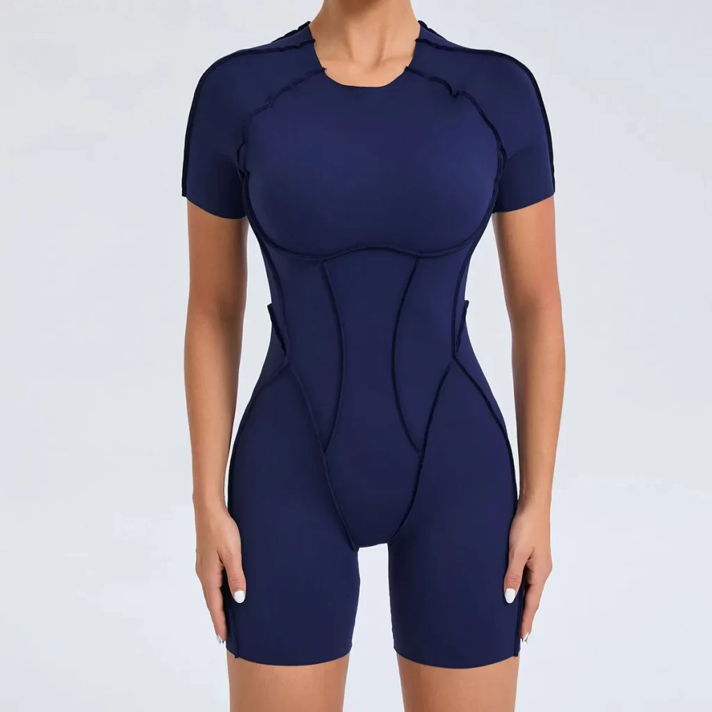 One Piece Women Backless Workout Short Romper