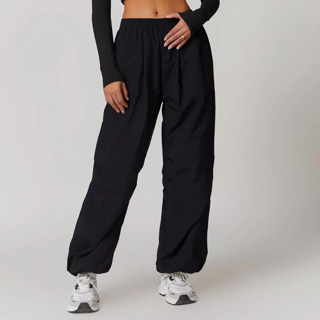 Womens Parachute Pants Lightweight Track Pants with Pockets