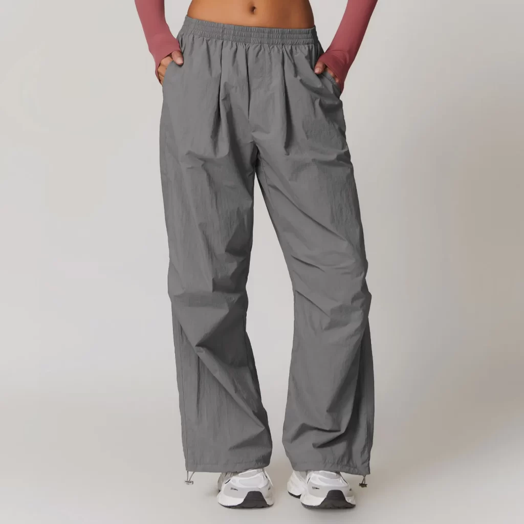 Womens Parachute Pants Lightweight Track Pants with Pockets