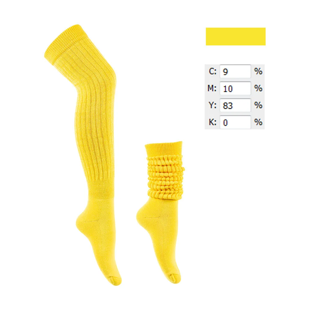 Slouch Socks Cotton Scrunch Knee High Long Socks