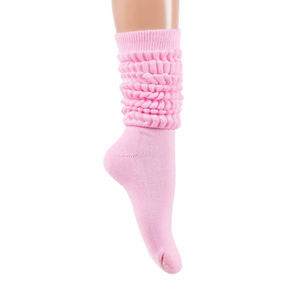 Slouch Socks Cotton Scrunch Knee High Long Socks