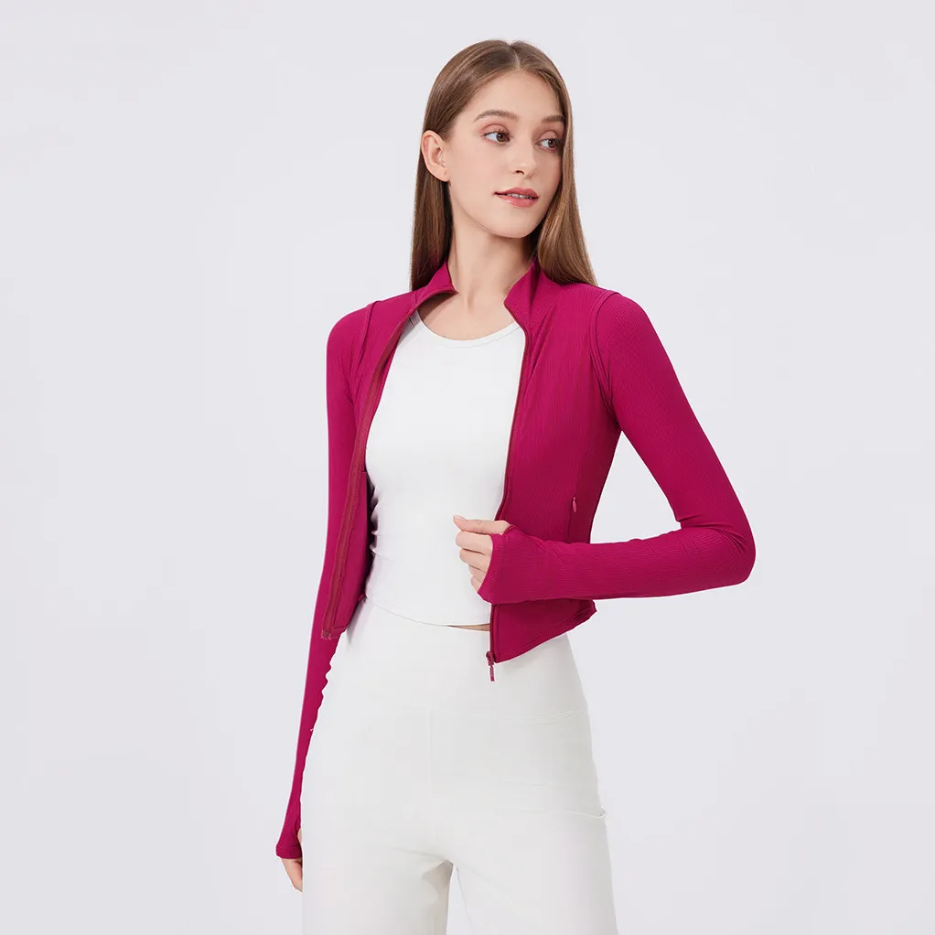 Track Athletic Full Zip Cropped Workout Jackets