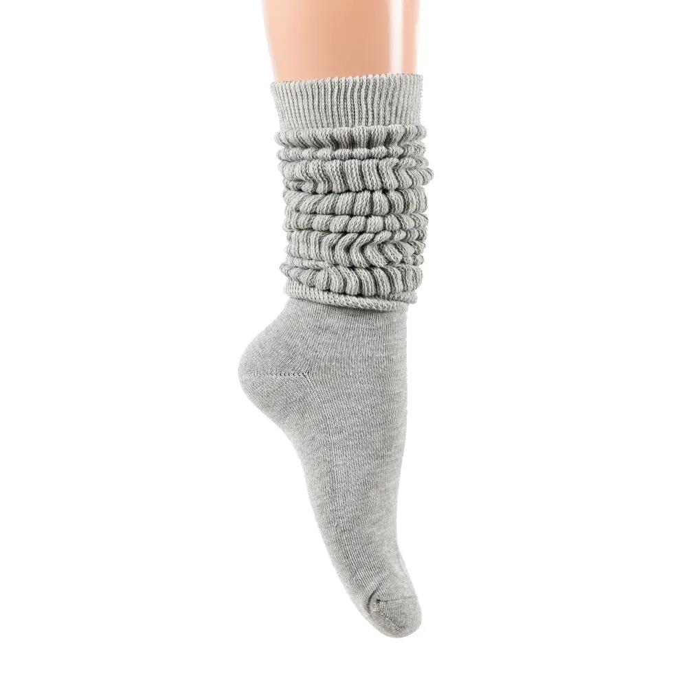 Slouch Socks Cotton Scrunch Knee High Long Socks