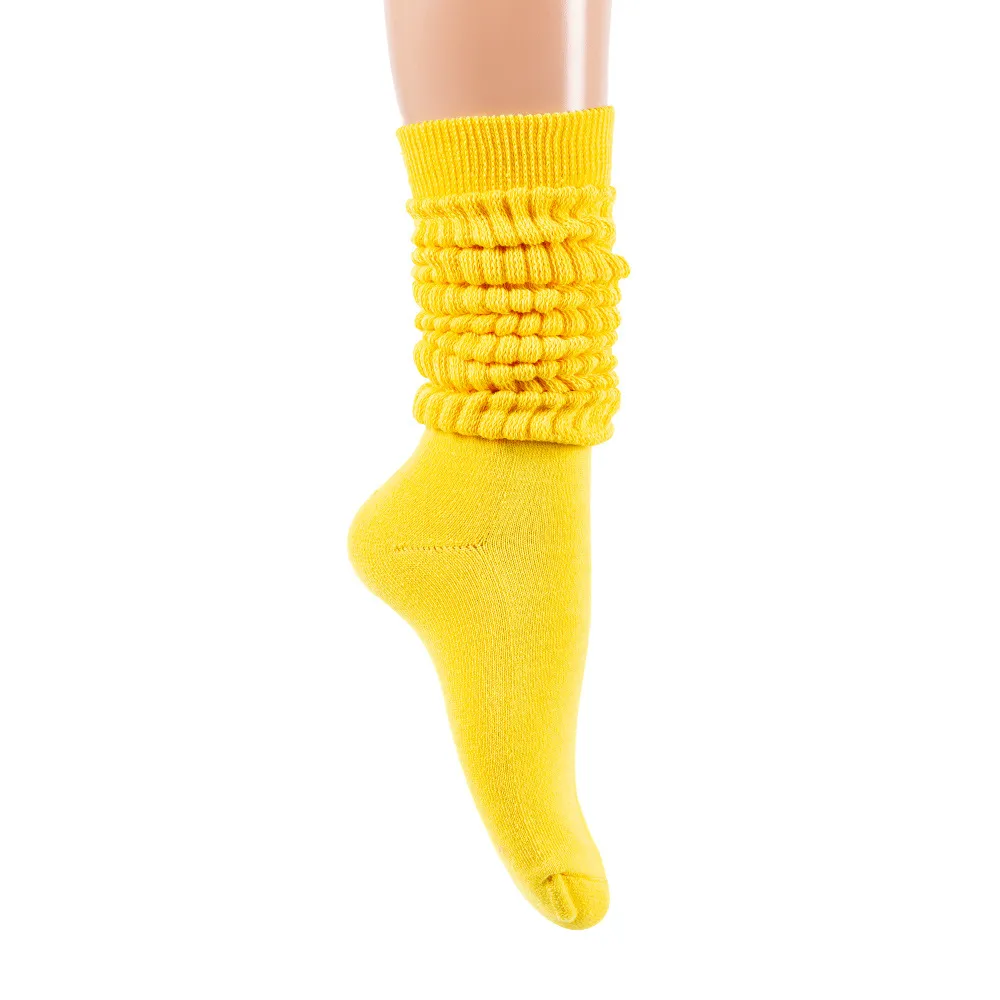 Slouch Socks Cotton Scrunch Knee High Long Socks
