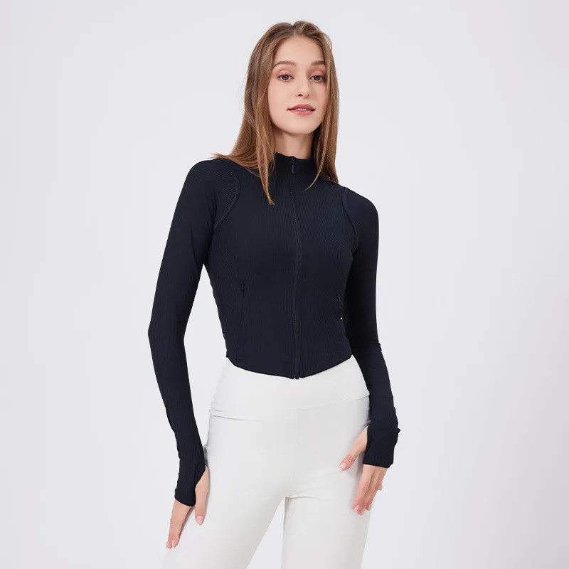 Track Athletic Full Zip Cropped Workout Jackets