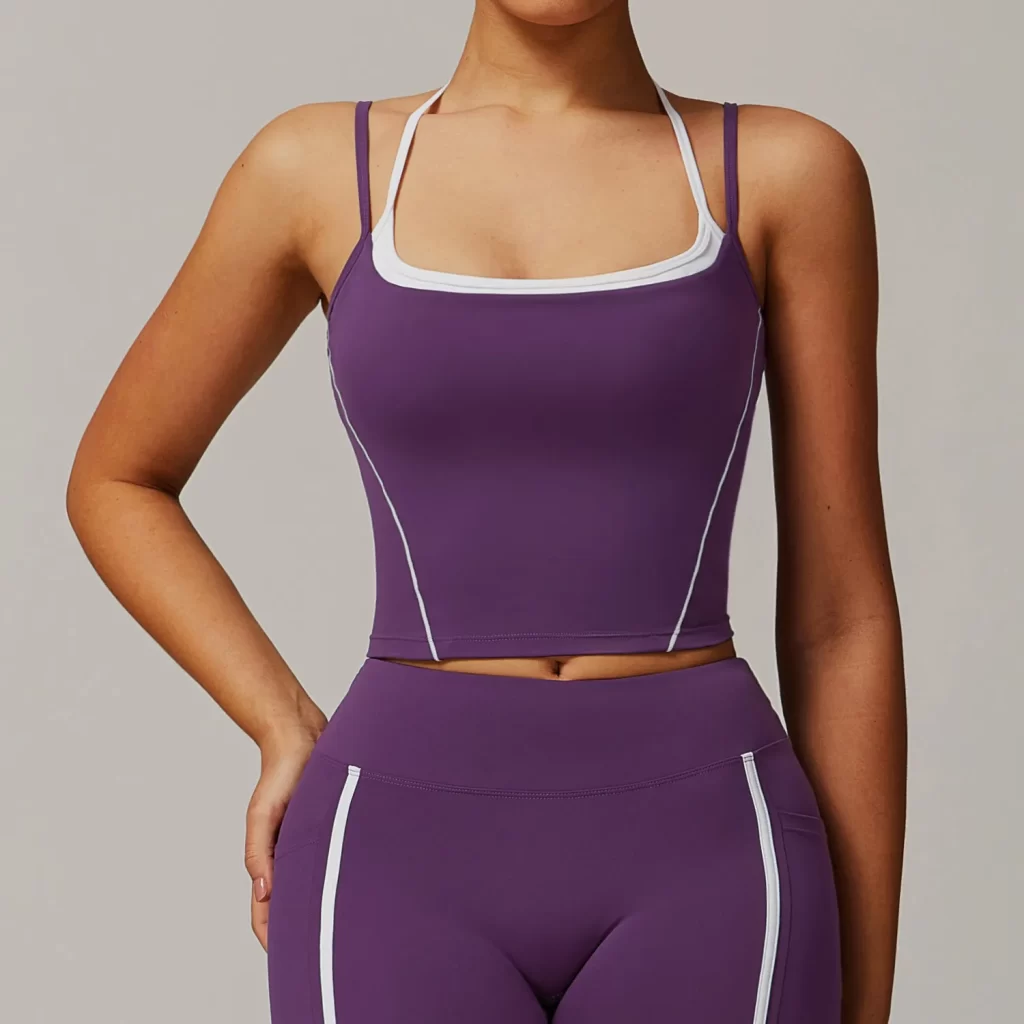 Women Color Block Cami Tank Top Slim Fit Halter Top
