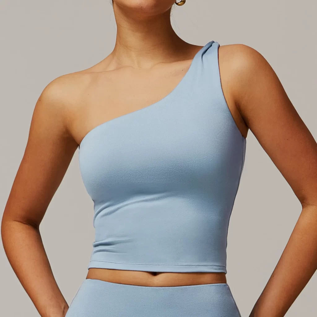 Spark Gym Workout Padded Tanks One Strap Sports Bra for Women