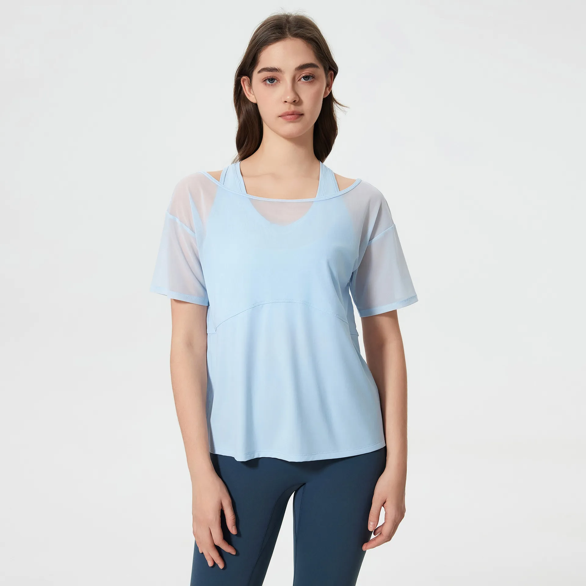 Custom Crew Neck T Shirts Women's Short Sleeve Workout Shirts