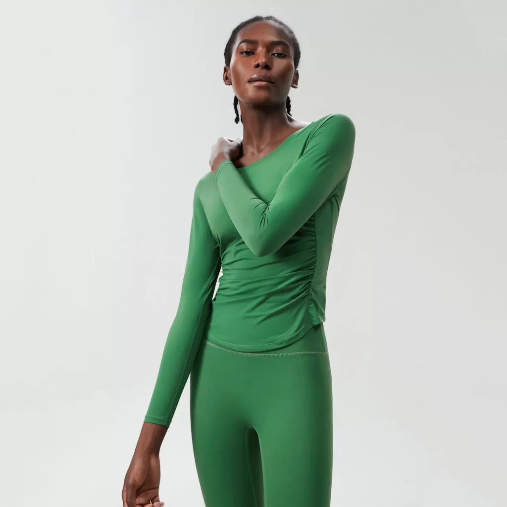 Private Label Sportswear Custom Workout Shirts Lycra Long Sleeve Top