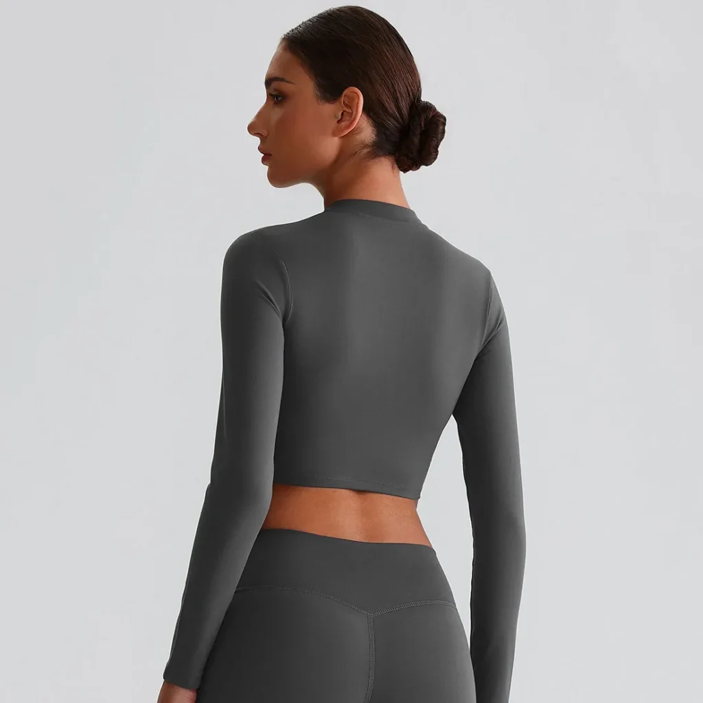 Wholesale Exercise Clothing Long Sleeve Yoga Tops Cropped Jackets In Bulk