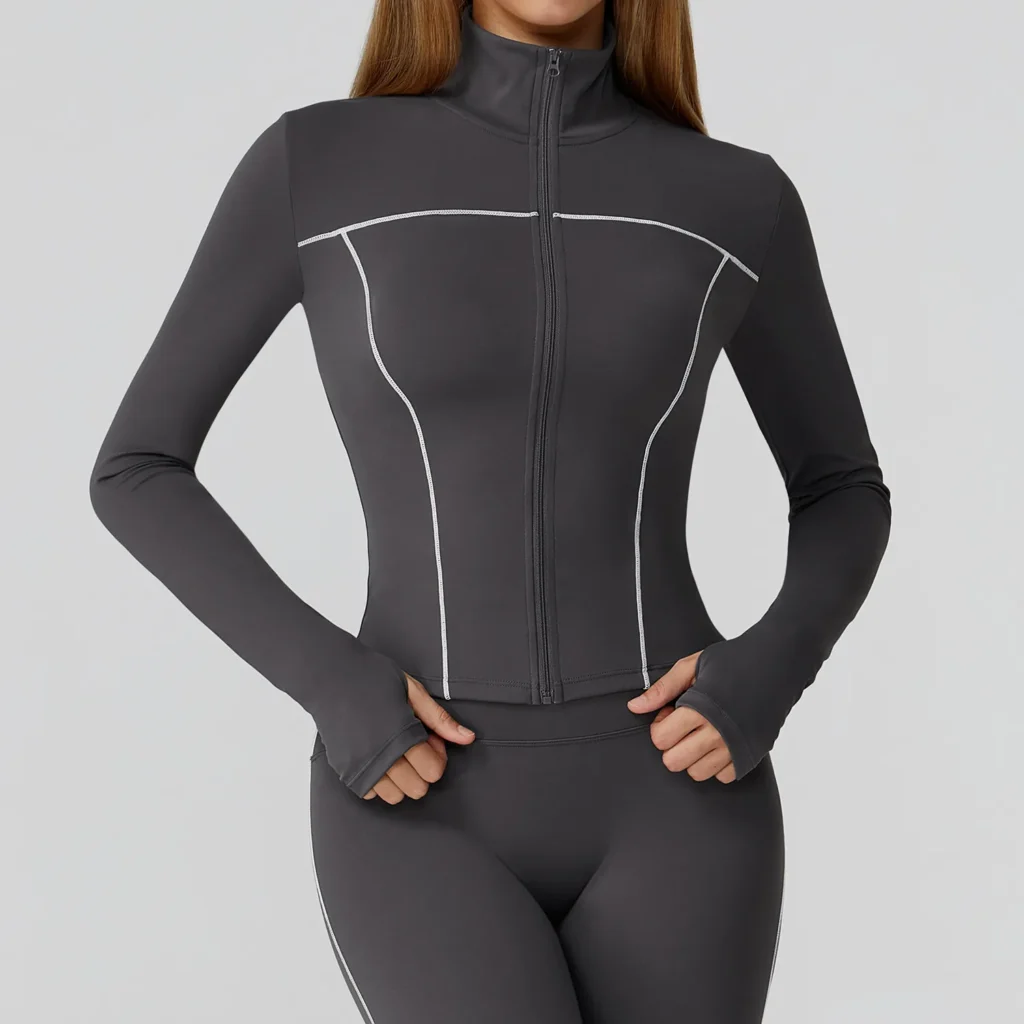 Light Athletic Jacket Workout Bodysuit Long Sleeve Fitness Clothing ...