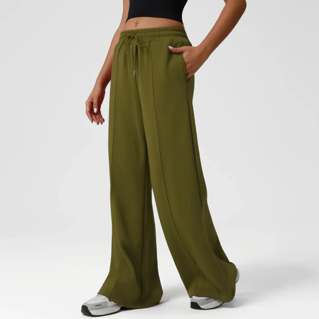 Yoga Flared Pants with Drawstring Straight Sparks Apparel Gym Suppliers