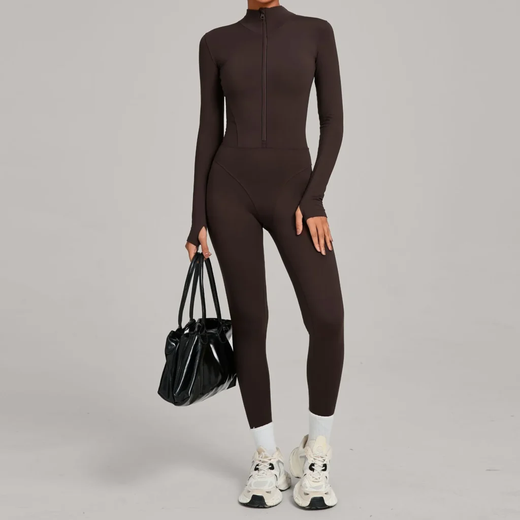 One Piece Exercise Bodysuit Custom Jumpsuits Women's Sporty Jumpsuit ...